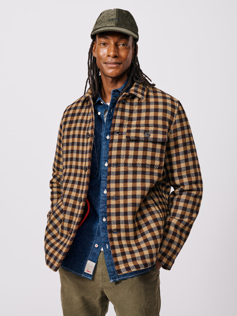 Brown Gingham Nettleham Wool Blend Jacket | Aubin